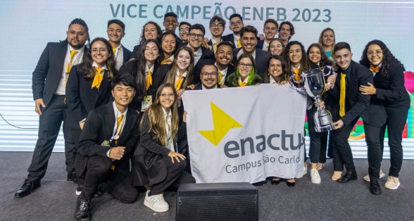 Time da Enactus USP São Carlos, vice-campeão do evento nacional (ENEB) de 2023, se prepara para ...